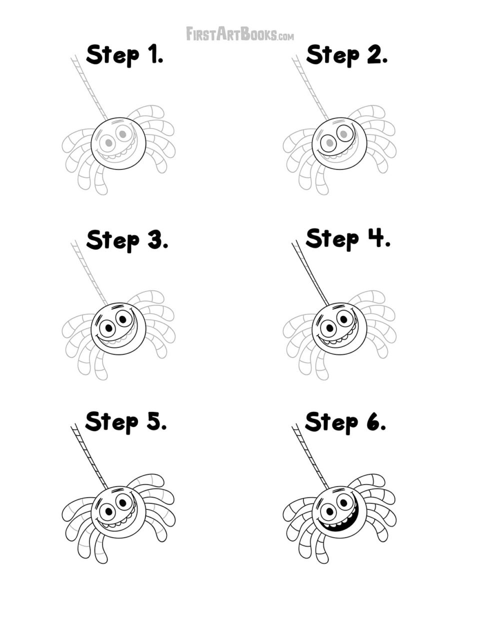 How To Draw A Cute Spider For Halloween - Free Kids Activity Page