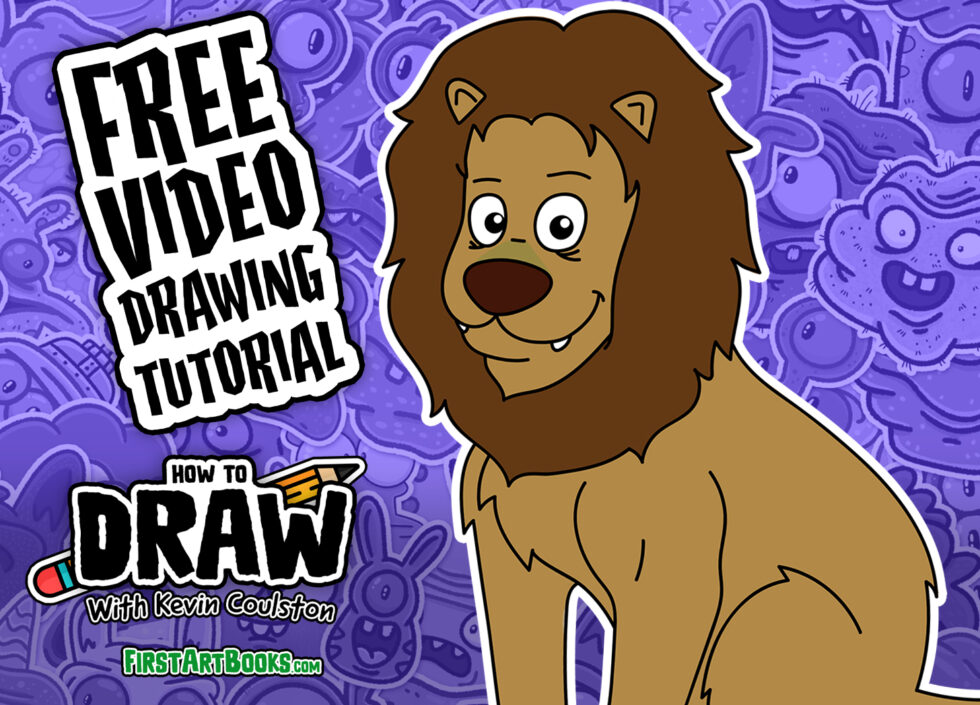 Free Video Drawing Tutorial: How To Draw A Cartoon Lion | Easy-to ...
