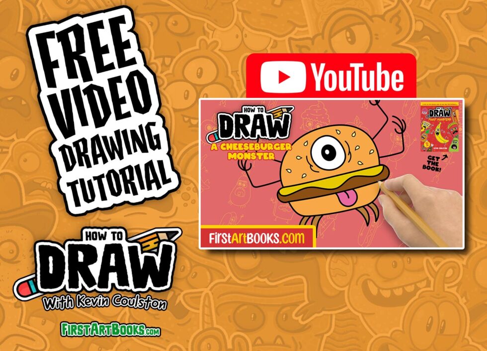 Video Drawing Tutorial: How To Draw A Cheeseburger Monster | Fun All ...