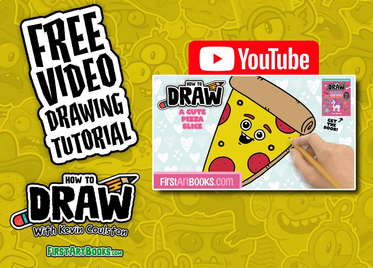 Video Drawing Tutorial: How To Draw A Pizza Slice In 5 Minutes | Cute ...