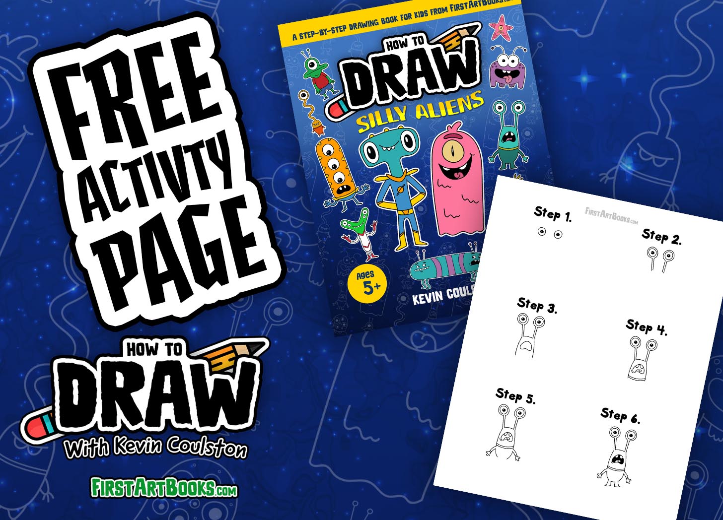 Free Activity Page: How To Draw A Cartoon Girl With A Big Smile | Step ...